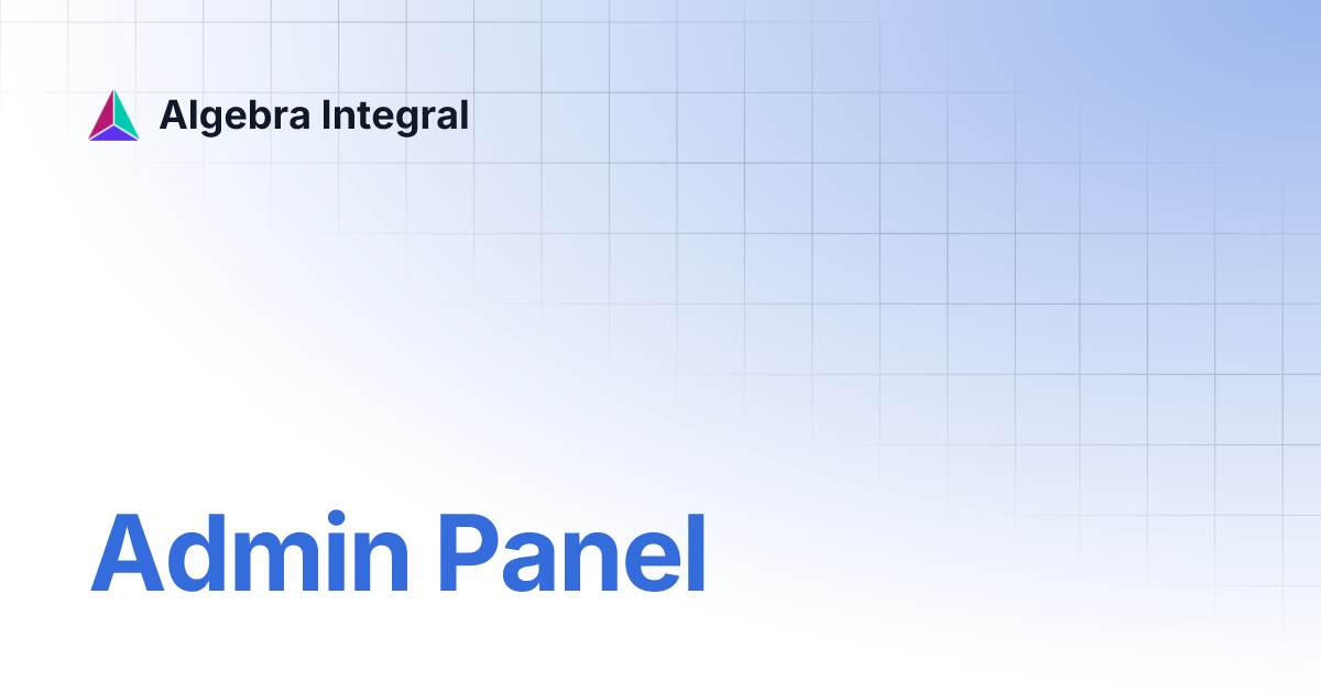 Admin Panel | Algebra Integral